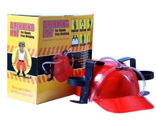 Custom printed helmet beer drinking cap w/ straw for X'mas - CNCAPS