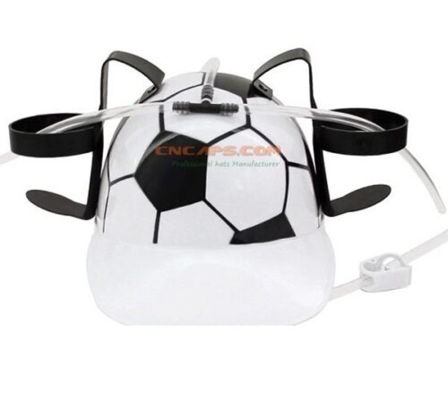 Custom printed helmet beer drinking cap w/ straw for X'mas - CNCAPS