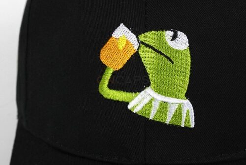 Wholesale green frog baseball cap with embroidery - CNCAPS
