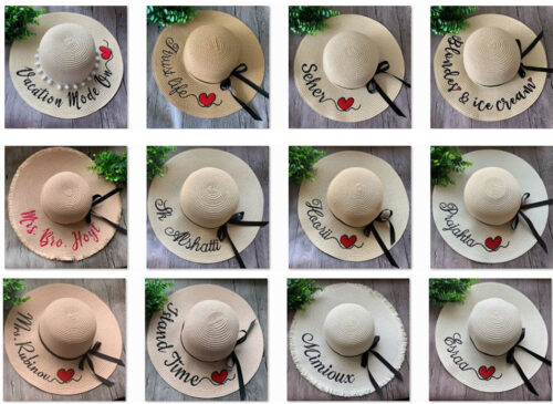 Custom Straw Hat Embroidered Printed Wide Brim Beach Hat Dropshipping