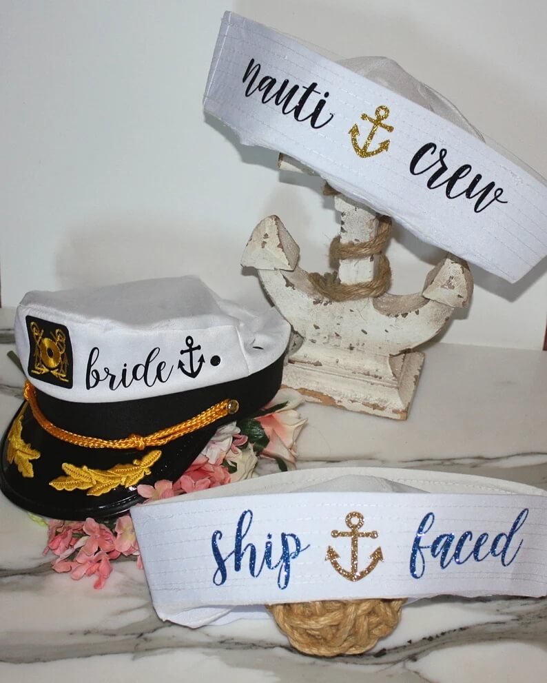 Wholesale Custom Captain Hats Yacht Boat Sailor Bride Nautical Caps