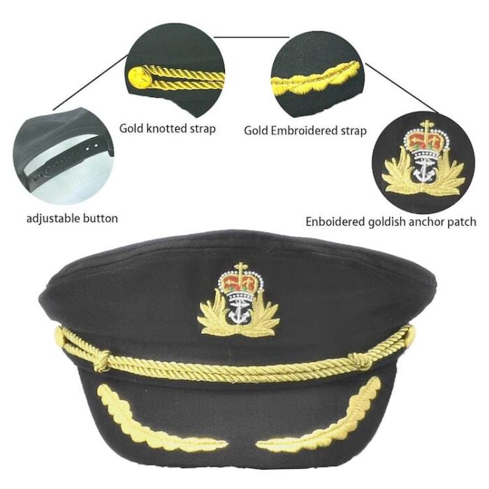 Customizable Captain Hat Yacht Boat Navy Sailor Ship Cap for Kids ...