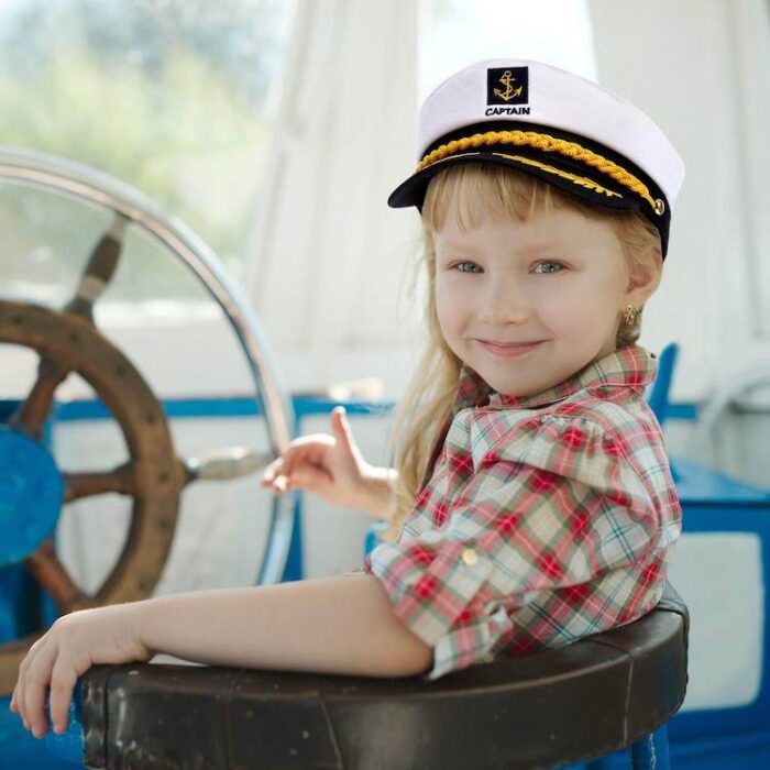 Customizable Captain Hat Yacht Boat Navy Sailor Ship Cap for Kids ...