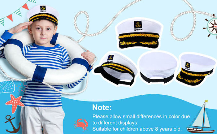 Customizable Captain Hat Yacht Boat Navy Sailor Ship Cap for Kids ...